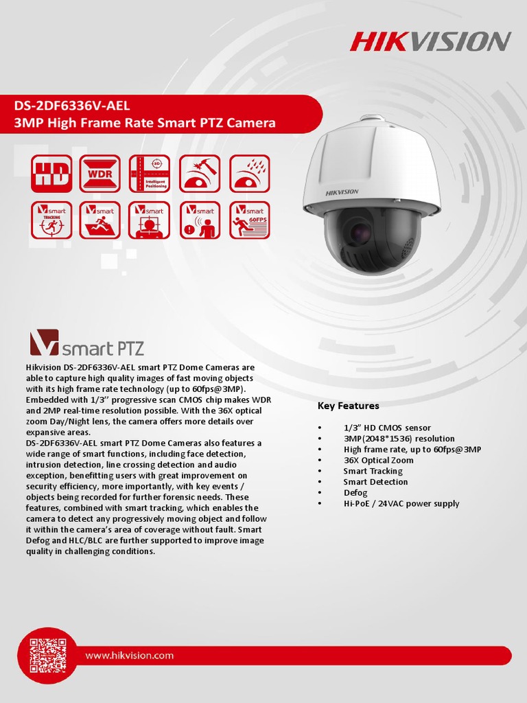 DS-2DF6336V-AEL 3MP High Frame Rate Smart PTZ Camera: Key Features ...