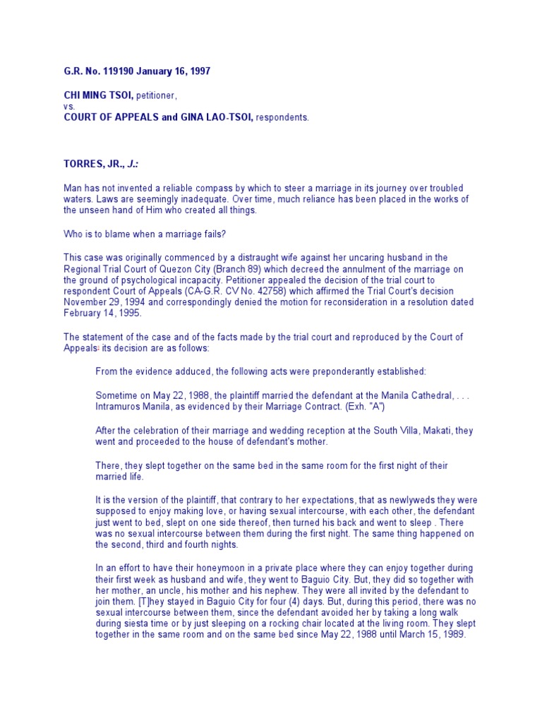 G.R. No. 119190 January 16, 1997 CHI MING TSOI, Petitioner, COURT OF ...