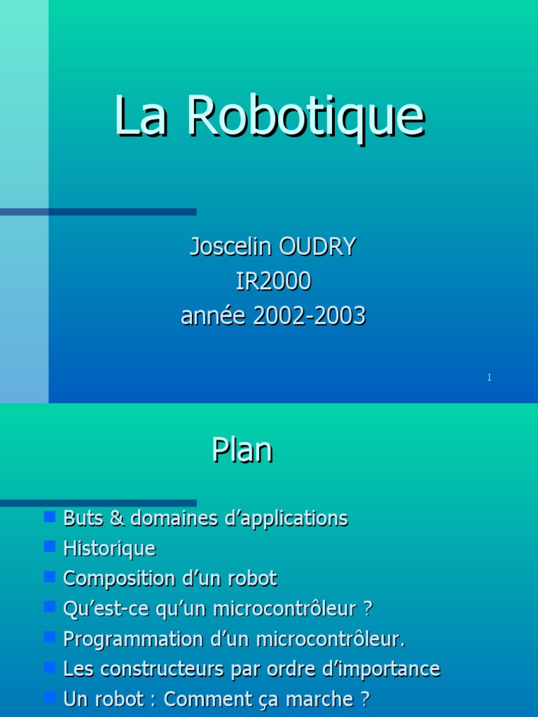 Composition d'un robot en robotique | PDF | Robot | Robotique