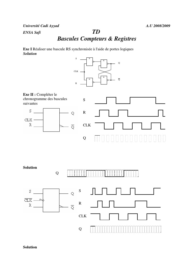 TD Bascules+Compteursl+Correction | PDF