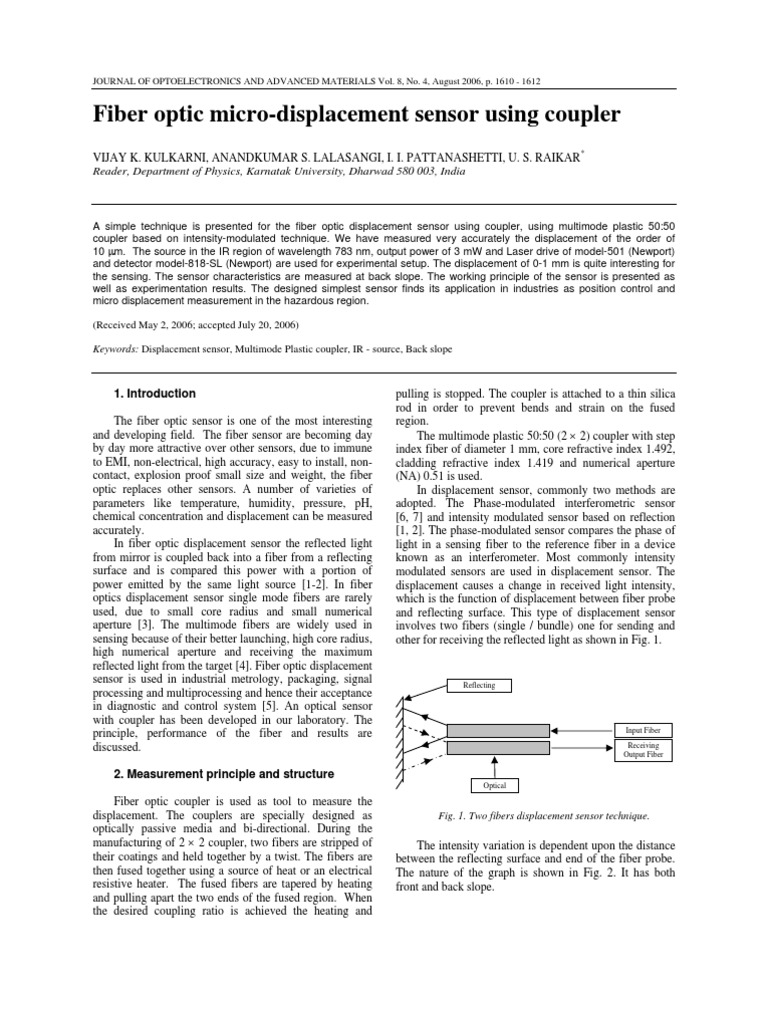 Optic Micro Displacement | PDF | Science & Mathematics | Technology ...