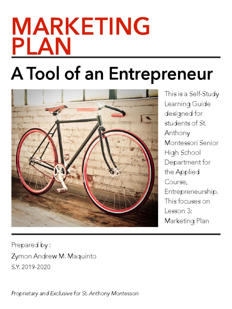 A Tool of An Entrepreneur: Marketing Plan | PDF | Brand | Marketing