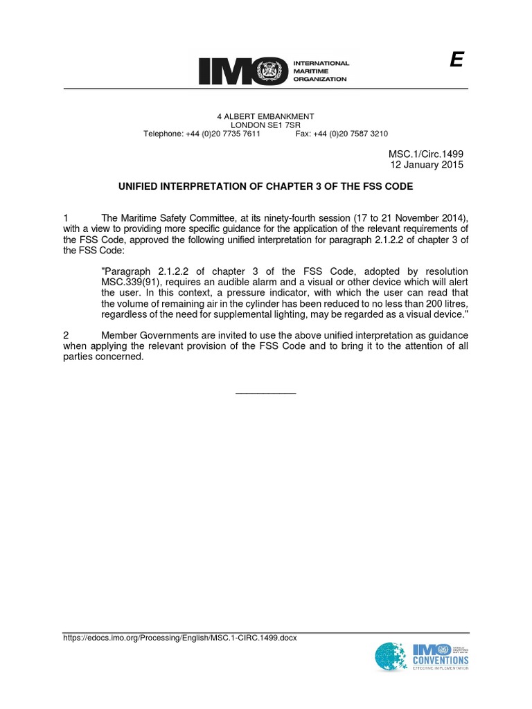 Unified Interpretation of Chapter 3 of The Fss Code | PDF