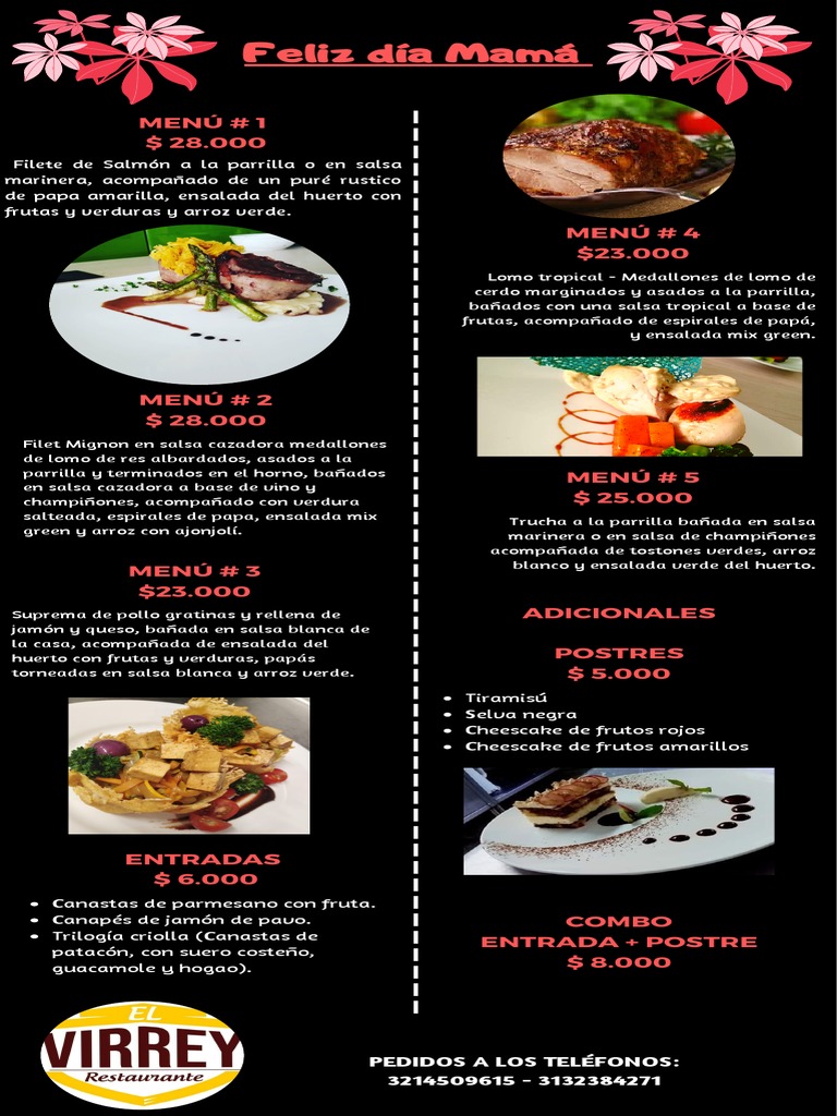 Feliz día Mamá: Menús para celebrar a las madres | PDF | Cocina europea ...