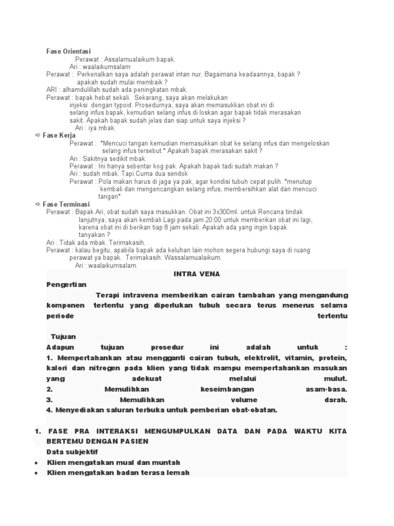 Pemberian Injeksi Intravena | PDF