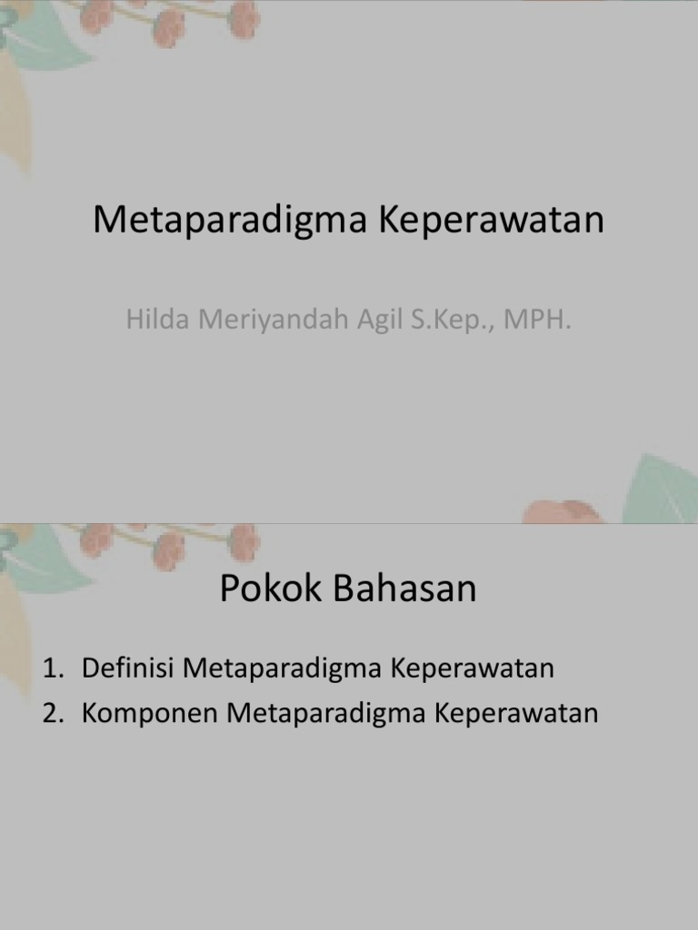 Metaparadigma Keperawatan 5-7 | PDF