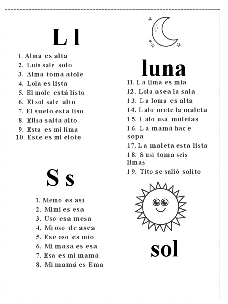 Consonante L-S-D-N-TRABAJO DE DICTADO | PDF