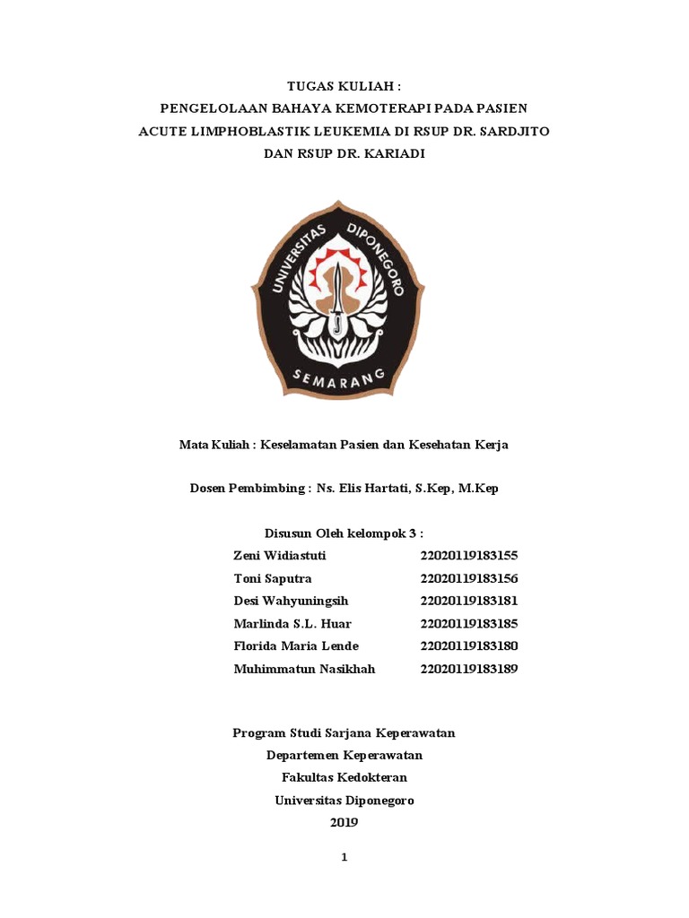 Pengelolaan Bahaya Kemoterapi ALL | PDF