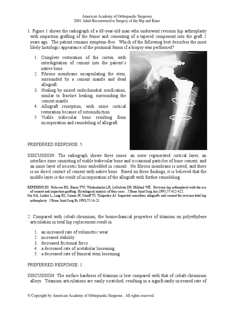 AAOS2001 Reconstruction | PDF | Orthopedic Surgery | Hip