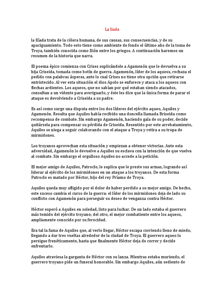 La Liada | PDF | Héctor | Aquiles