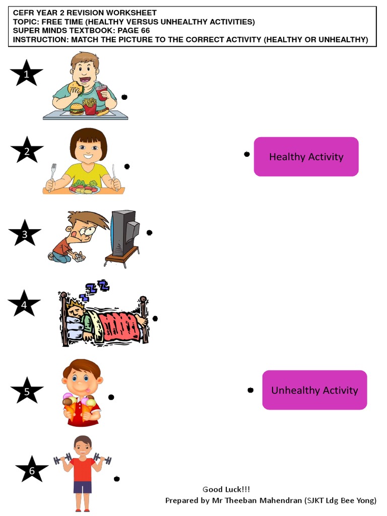 Year 2 Free Time: Healthy vs Unhealthy | PDF