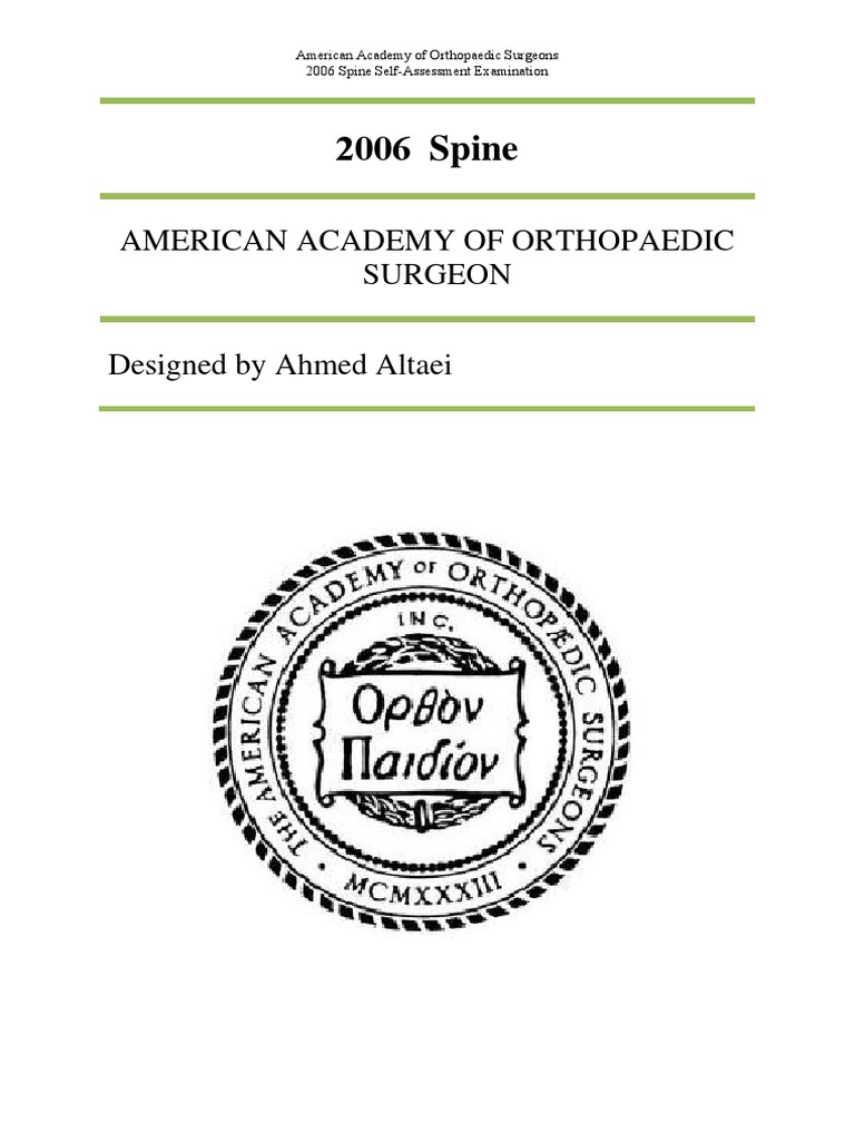 6002 Spine: American Academy of Orthopaedic Surgeon | PDF | Vertebral ...