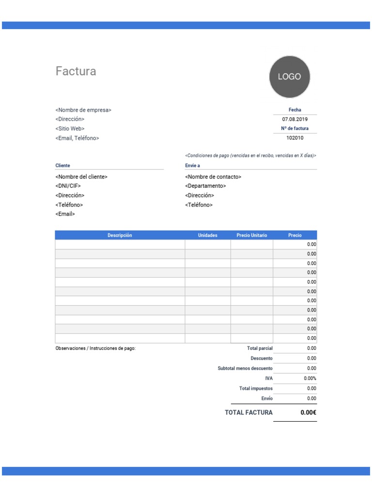 Modelo Factura Margen | PDF | Factura | Servicios (economía)