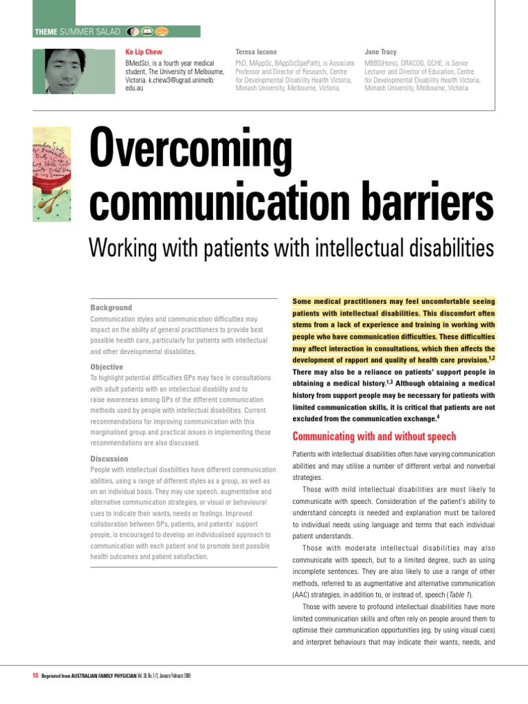 Overcoming Communication Barriers: Working With Patients With ...