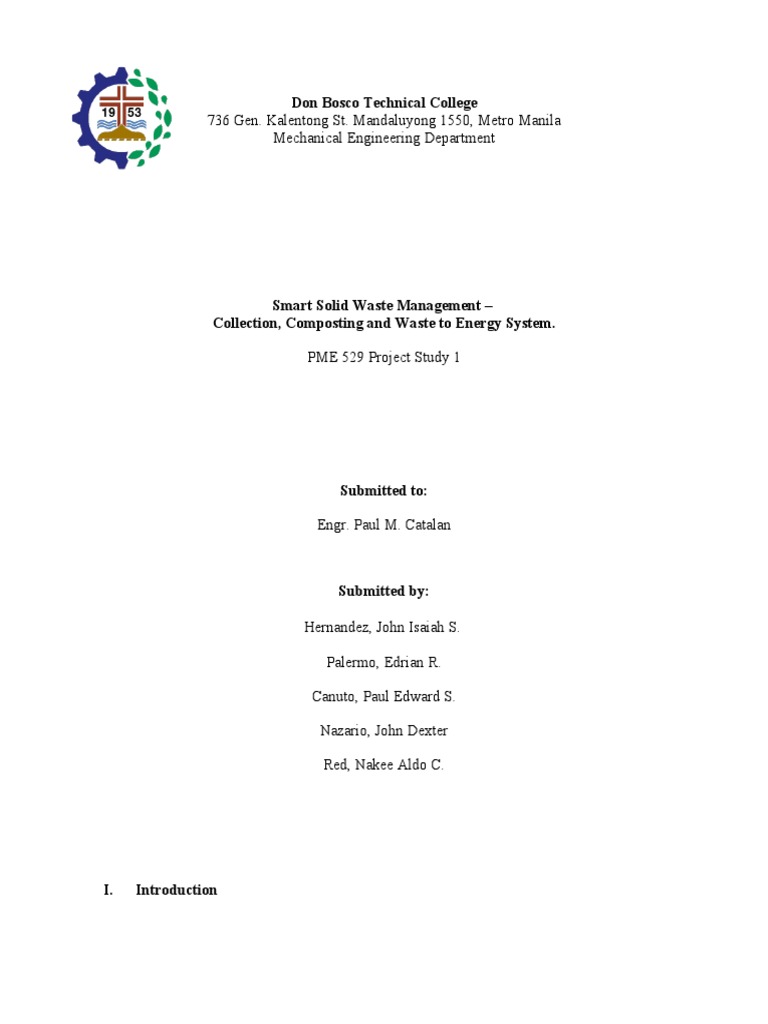 Solid Waste Management Composting Assignment 5 - Chapter 1 Introduction ...