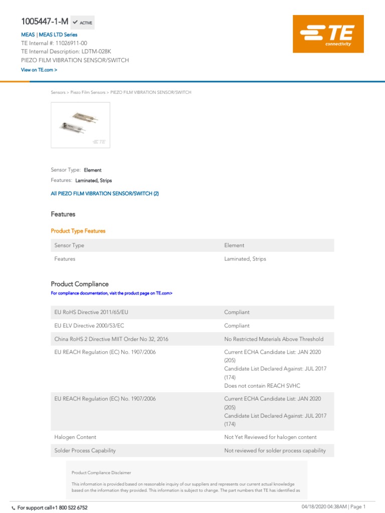 SENSOR VIB Datasheet | PDF | Occupational Safety And Health | Safety