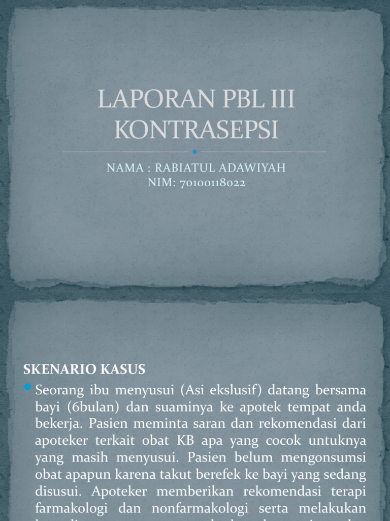 PBL 3 - Kontrasepsi | PDF | Pengembangan Diri | Kesehatan Holistik