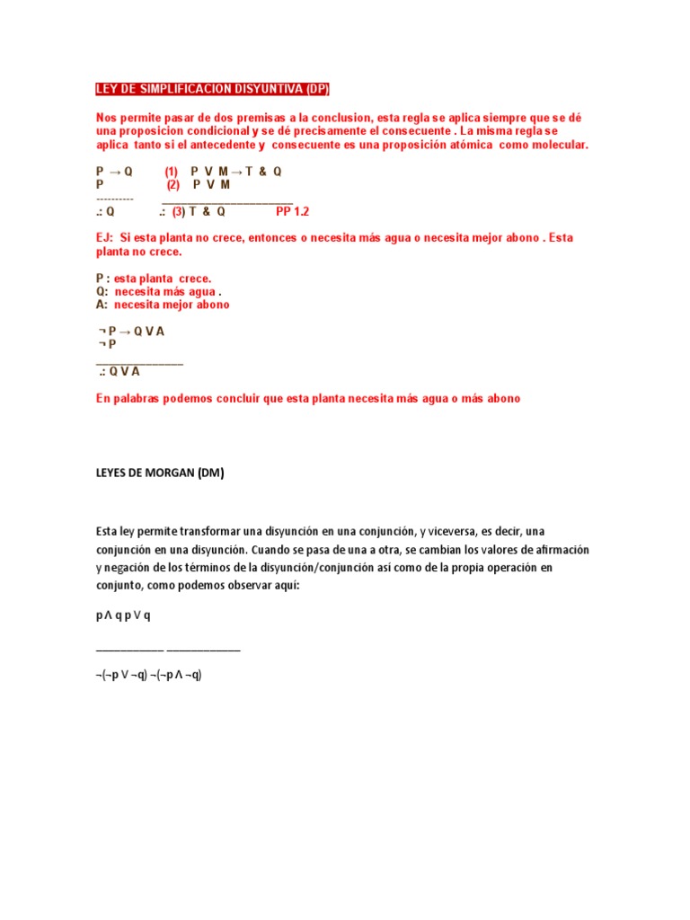 Ley de Simplificacion Disyuntiva | PDF