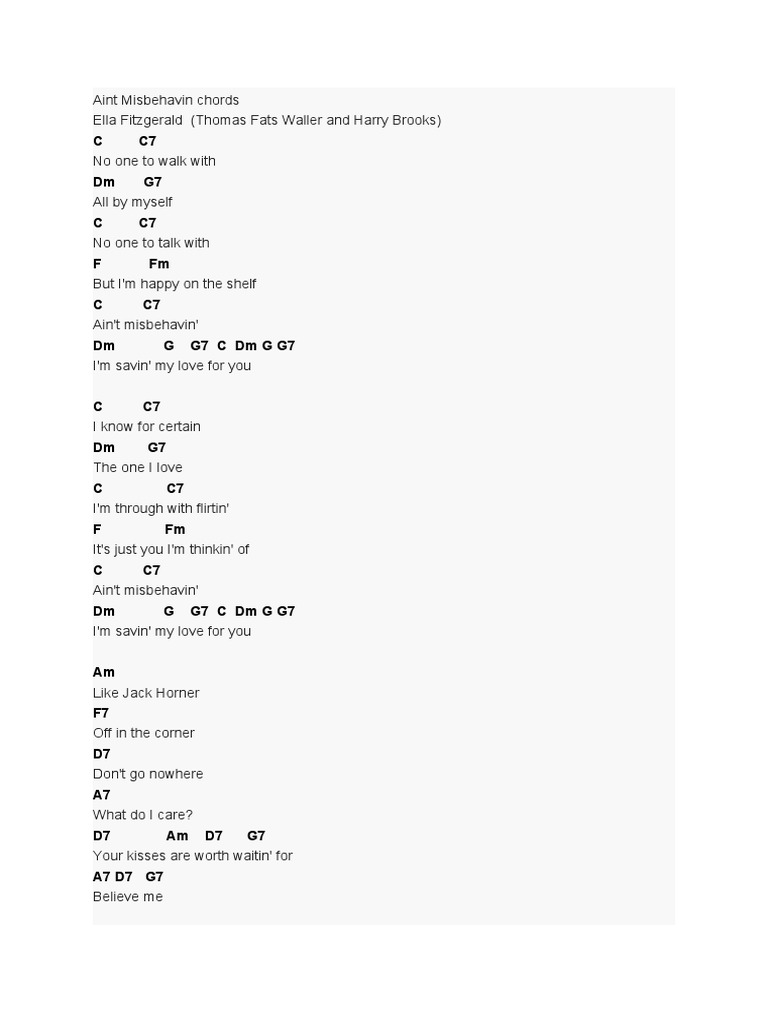 Aint Misbehavin Chords | PDF