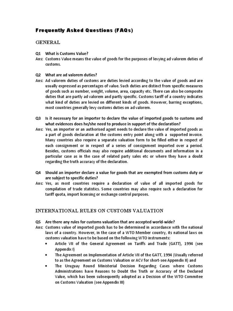 Customs Valuation Methods Explained | PDF | Discounts And Allowances ...