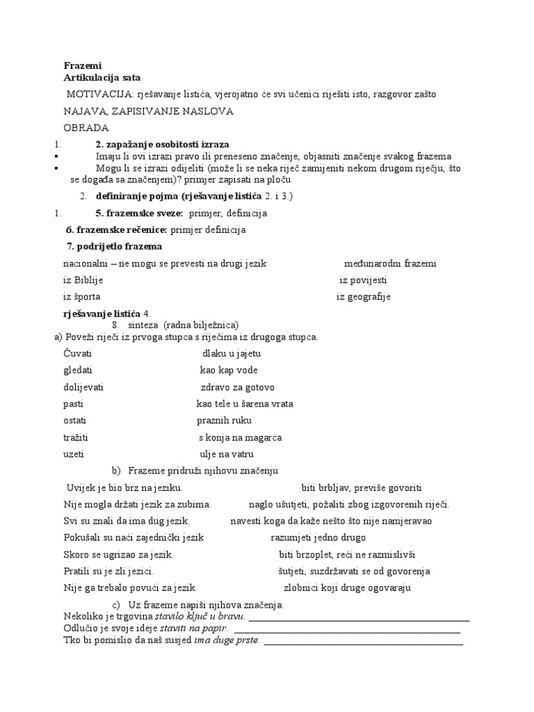 Frazemi Priprema | PDF