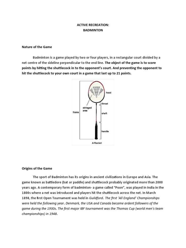 Badminton | PDF | Referee | Hobbies