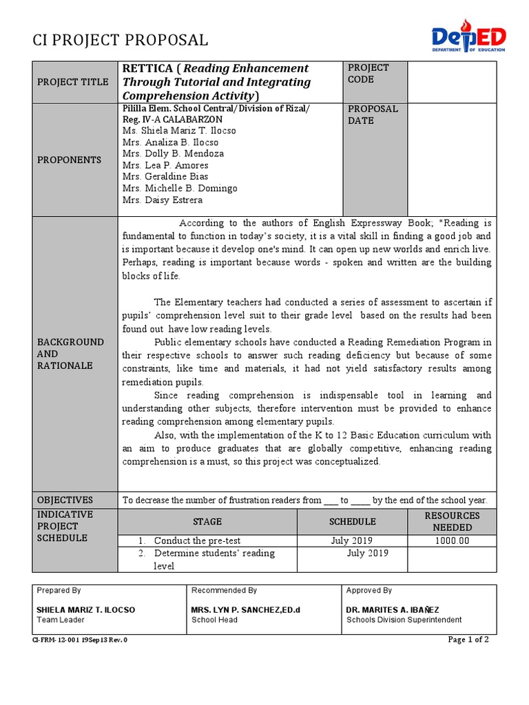 Ci Project Proposal: Through Tutorial and Integrating Comprehension ...