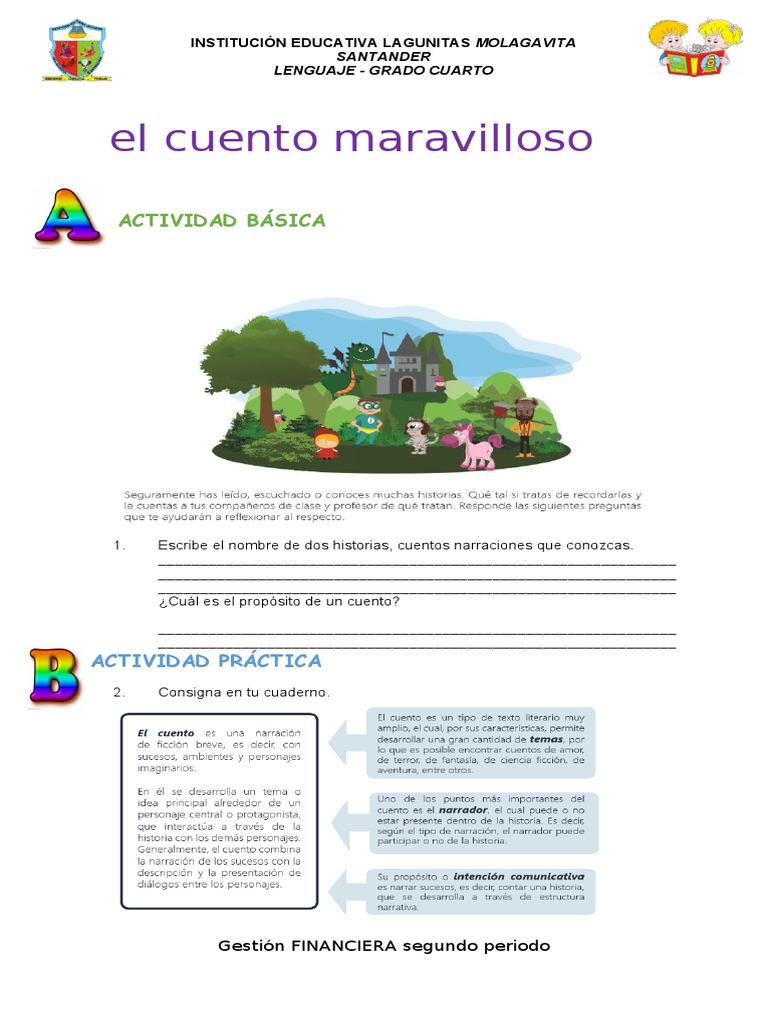 Análisis de cuento maravilloso y actividades de comprensión lectora | PDF