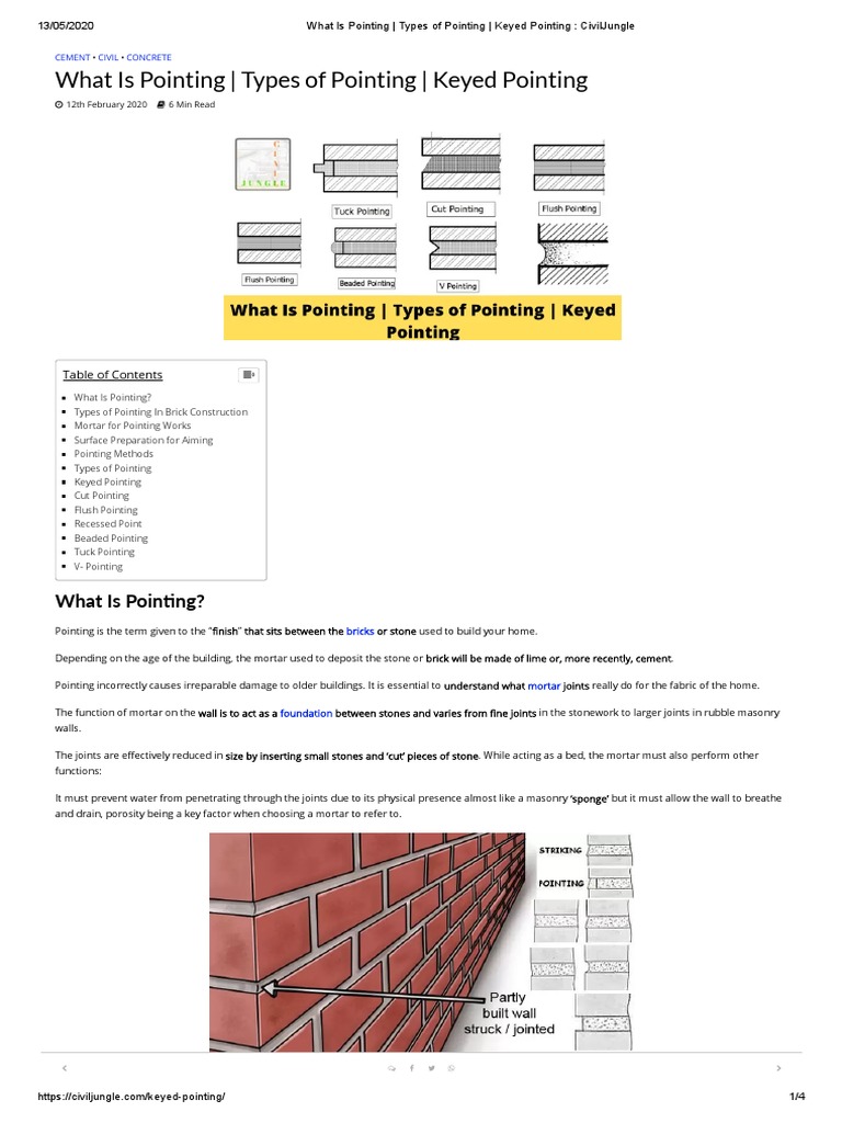 What Is Pointing - Types of Pointing - Keyed Pointing - CivilJungle ...