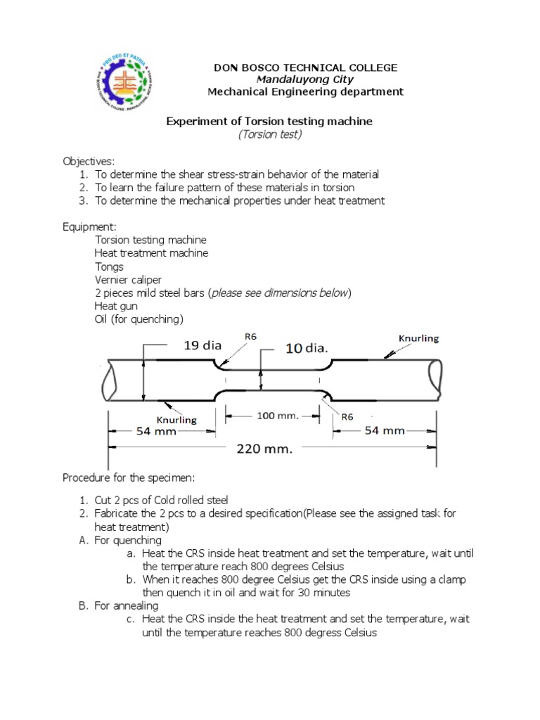 Experiment5 - Torque Testing Machine | PDF | Heat Treating | Steel
