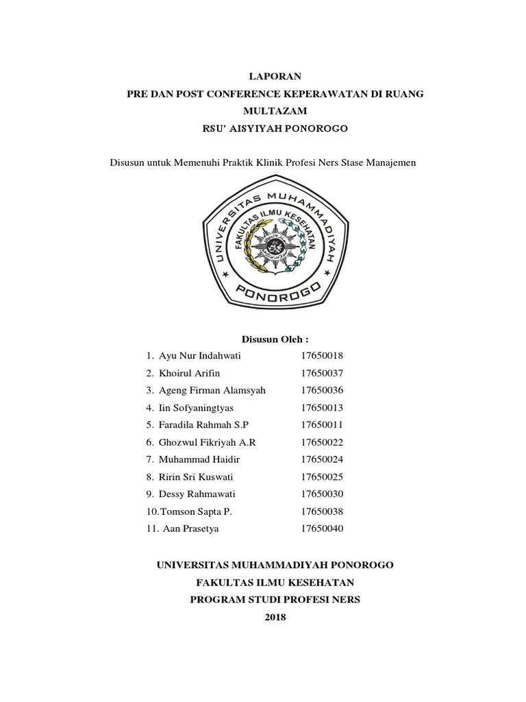 Laporan Pre & Post Conference PDF | PDF