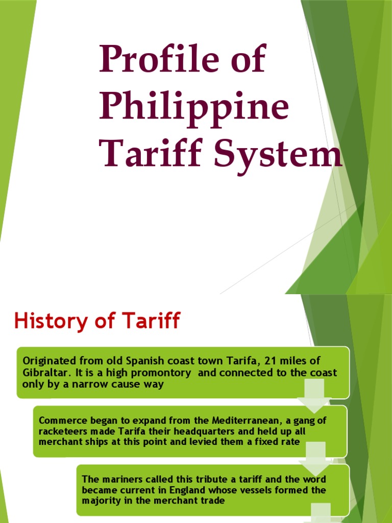 Philippine Tariff System Overview | PDF | Customs | Tariff