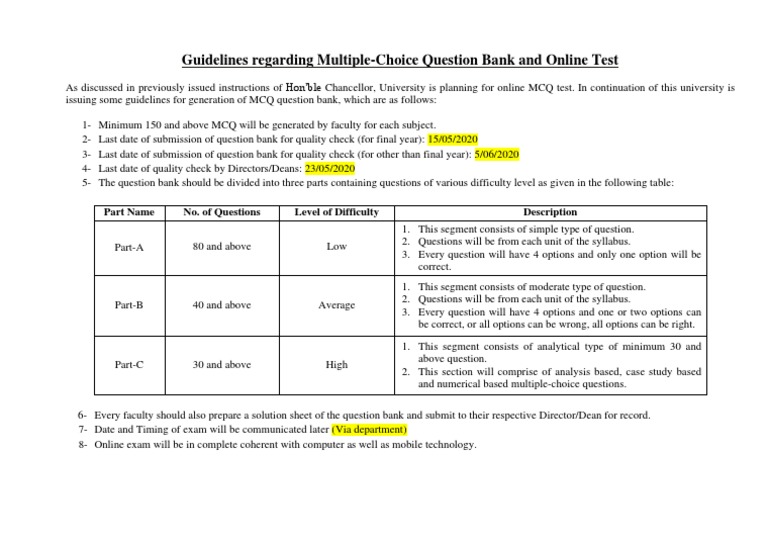Guidelines For MCQ PDF | Download Free PDF | Multiple Choice | Evaluation Methods