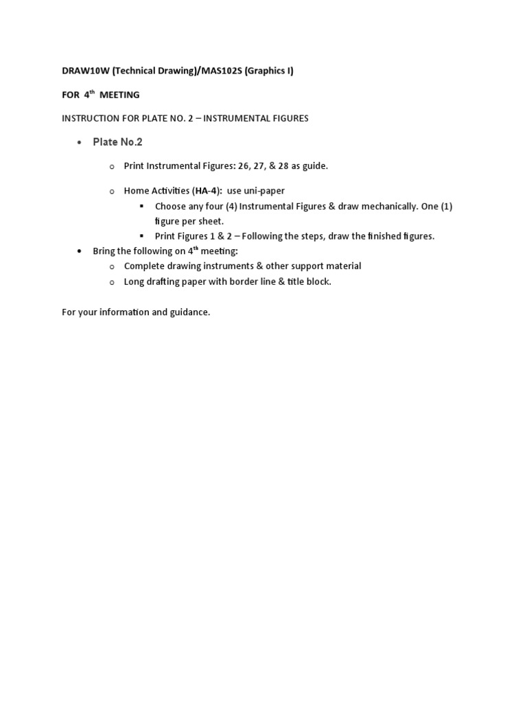 Instrumental Figures Drawing Instructions | PDF