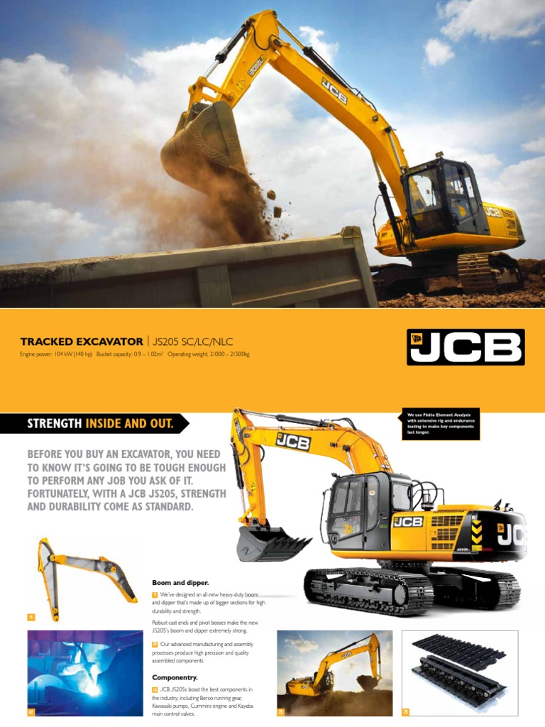 JS205 SC/LC/NLC: Tracked Excavator | PDF | Truck | Brake