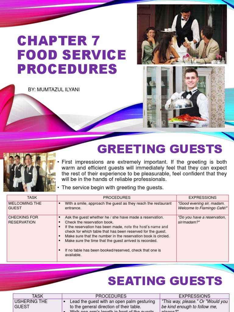 Food Service Procedures: By: Mumtazul Ilyani | PDF | Tableware ...