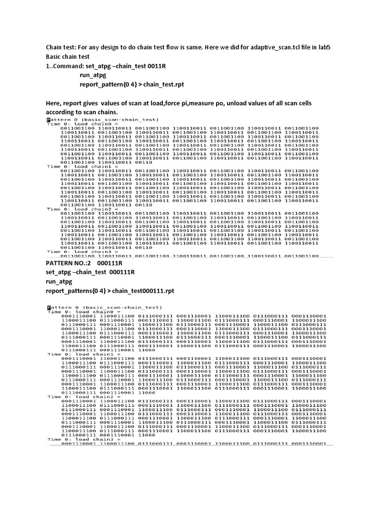Chain Test: For Any Design To Do Chain Test Flow Is Same. Here We Did ...