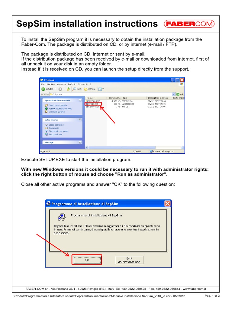 Installation Manual SepSim - v110 - e | PDF