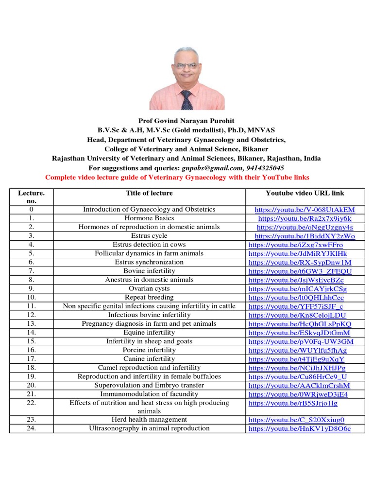 Lectured Veterinary Gynecology | Download Free PDF | Infertility | Cattle