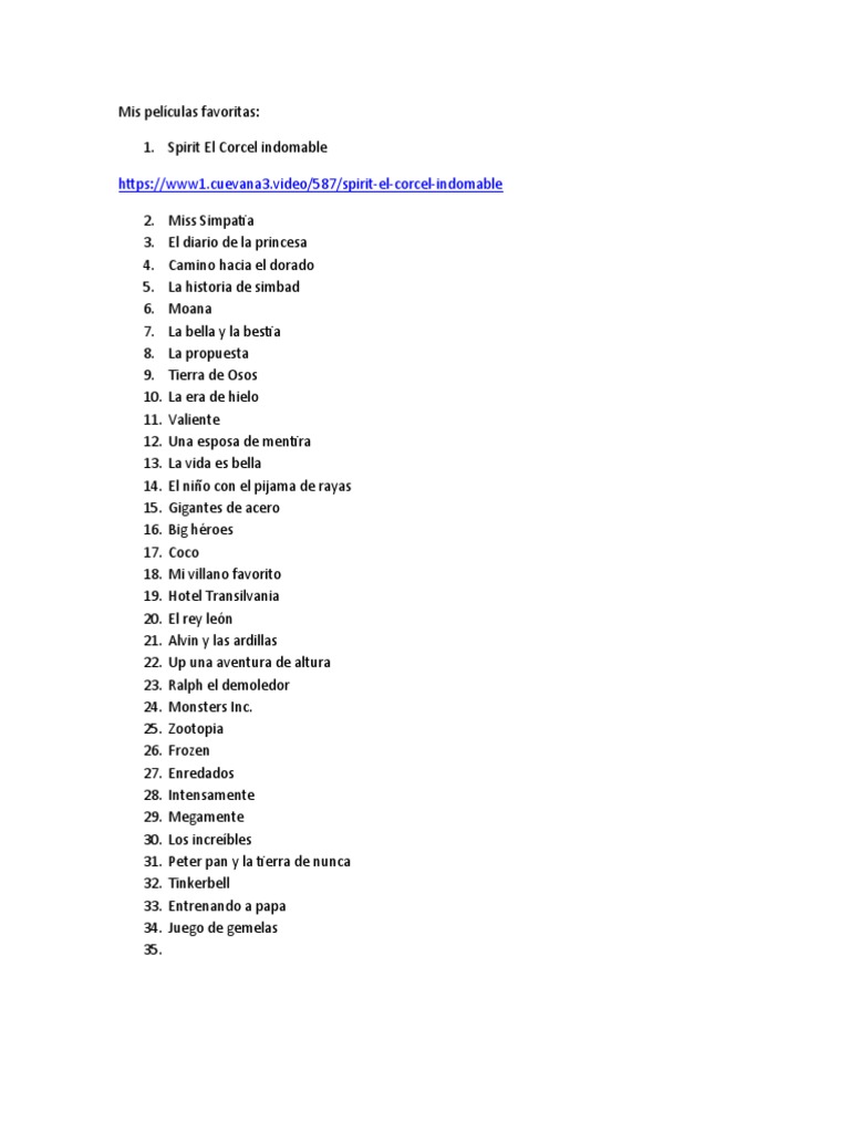 Mis Películas Favoritas | PDF