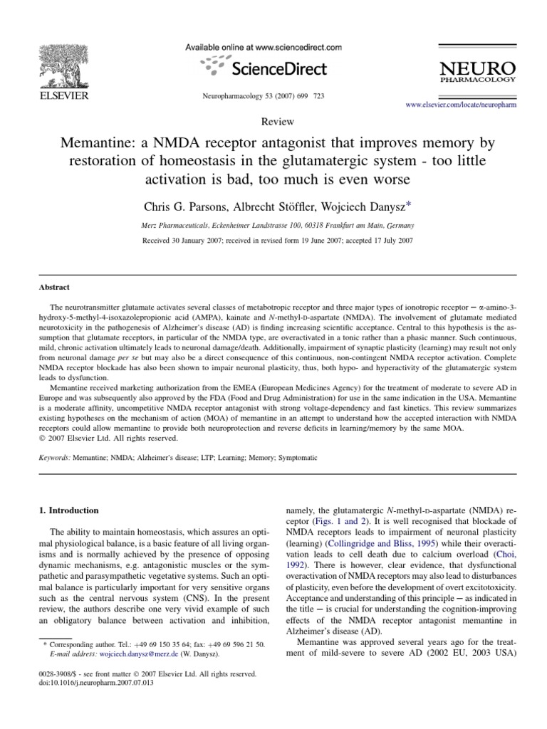 Nmda PDF | PDF | Nmda Receptor | Receptor Antagonist