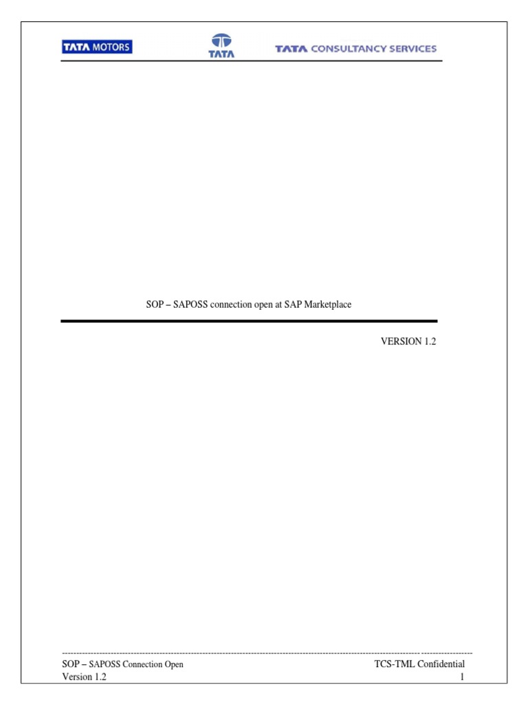SAPOSS Connection Open SOP Guide | PDF | Login | Operating System