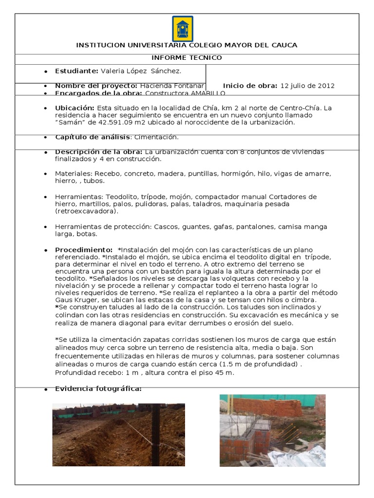 Ficha Tecnica Seguimiento de Obra | PDF