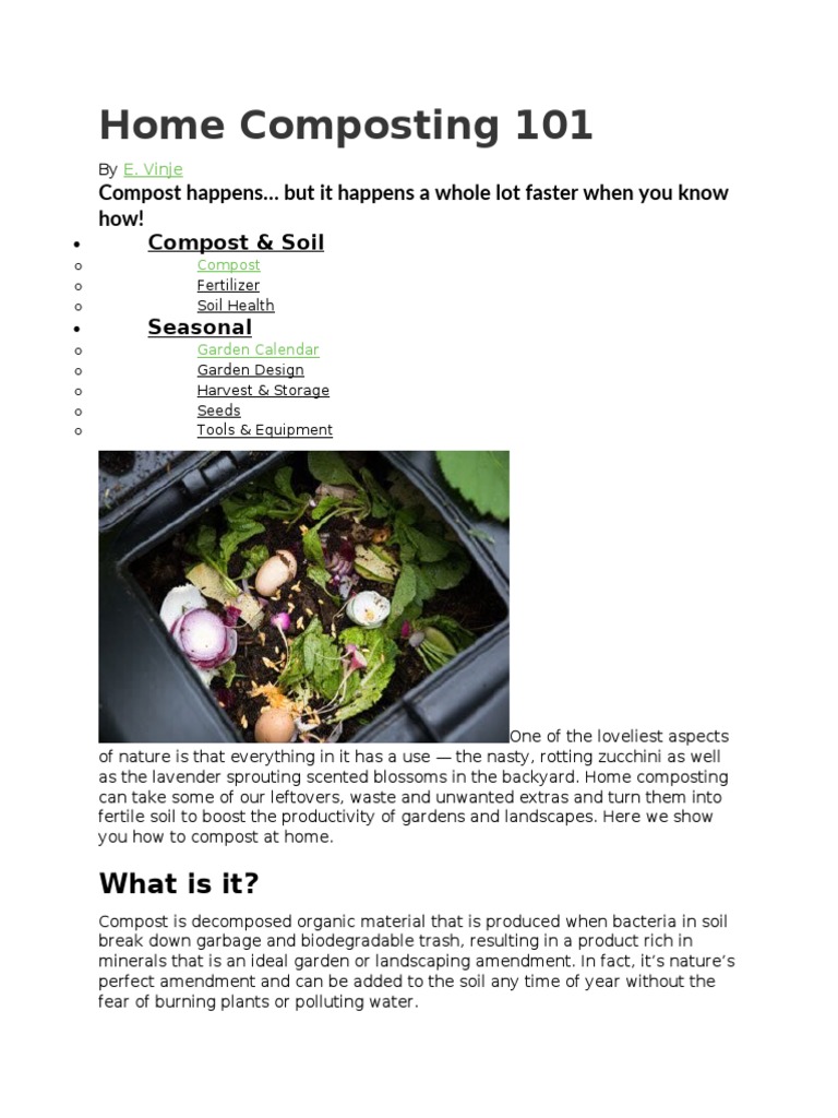 Home Composting 101 | PDF | Compost | Decomposition
