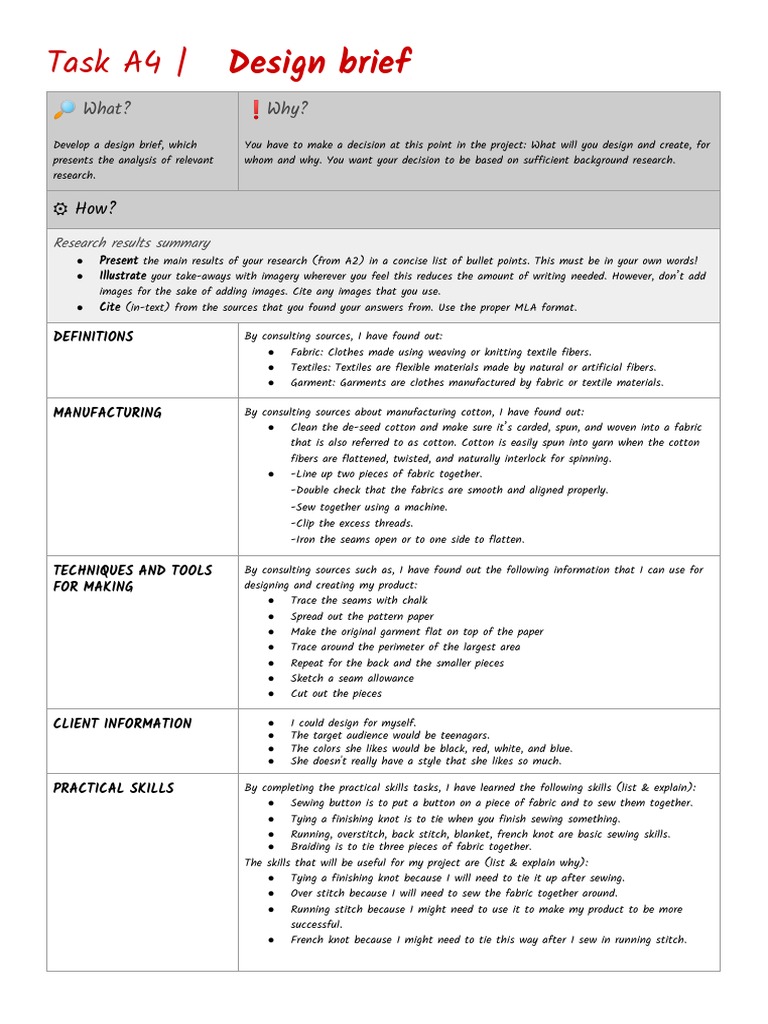 A4 Design Brief Sustainable Design Sewciety Miaoge Qu | PDF | Sewing ...