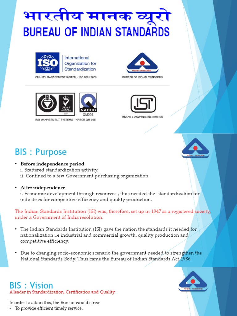 BIS Standards and Certification Overview | PDF | Business | Economies