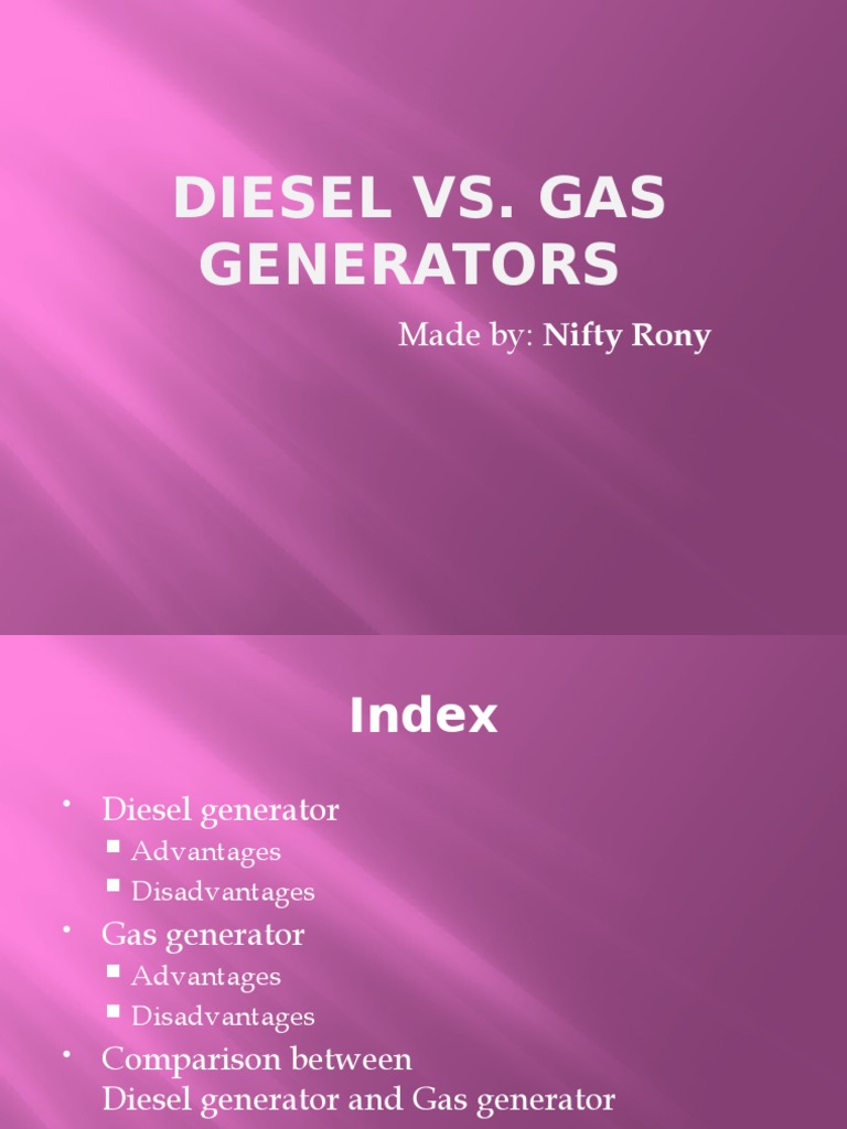 Diesel vs Gas Generators: Key Differences | PDF | Natural Gas | Diesel ...