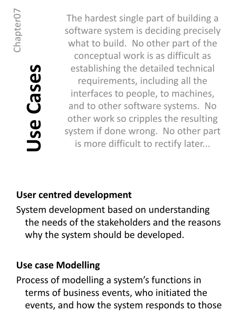 Use Cases Notes PDF | PDF | Use Case | Information Science