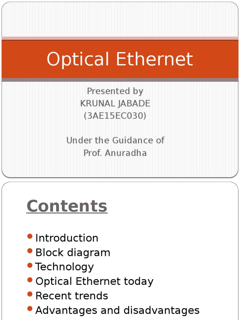Optical Ethernet | PDF | Ethernet | Wide Area Network