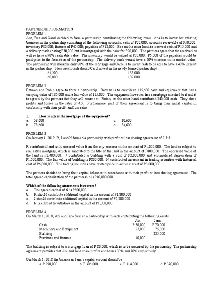 Partnership Additional Probs | PDF | Book Value | Balance Sheet